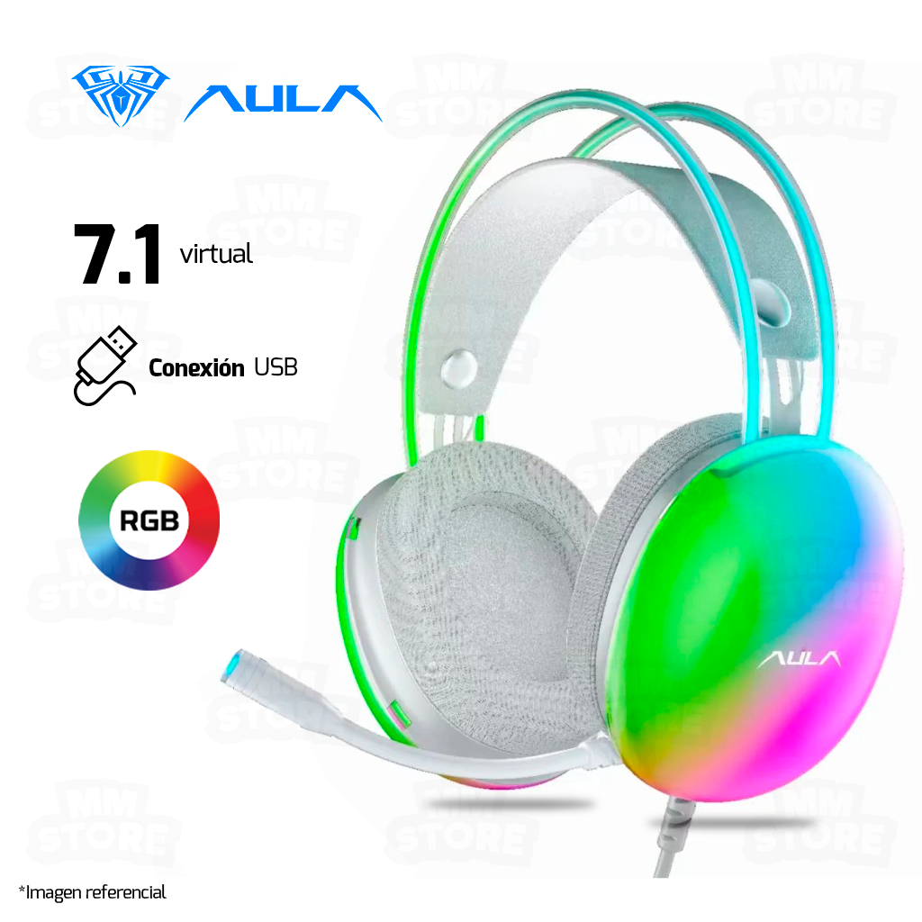 AUDIFONO AULA S505 | USB | 7.1 | RGB | CYAN