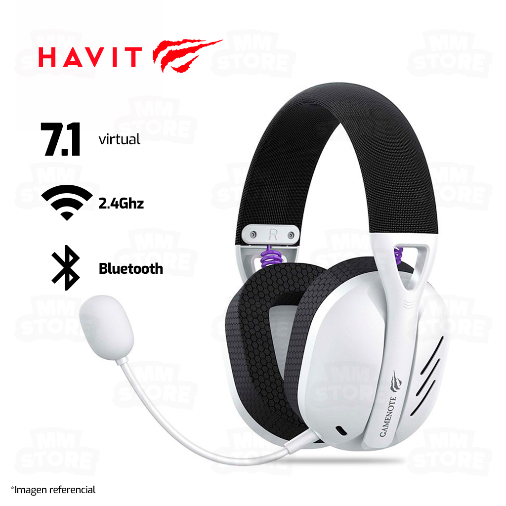 AUDIFONO HAVIT FUXI-H3 | BLUETOOTH- INALAMBRICO- USB | 7.1 | BLANCO