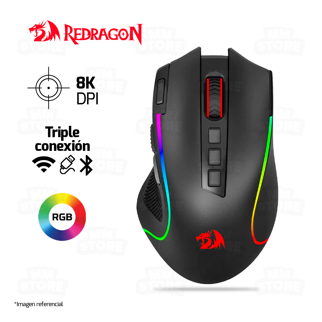 MOUSE REDRAGON PREDATOR PRO M612PRO | INALAMBRICO | 8,000 DPI | RGB